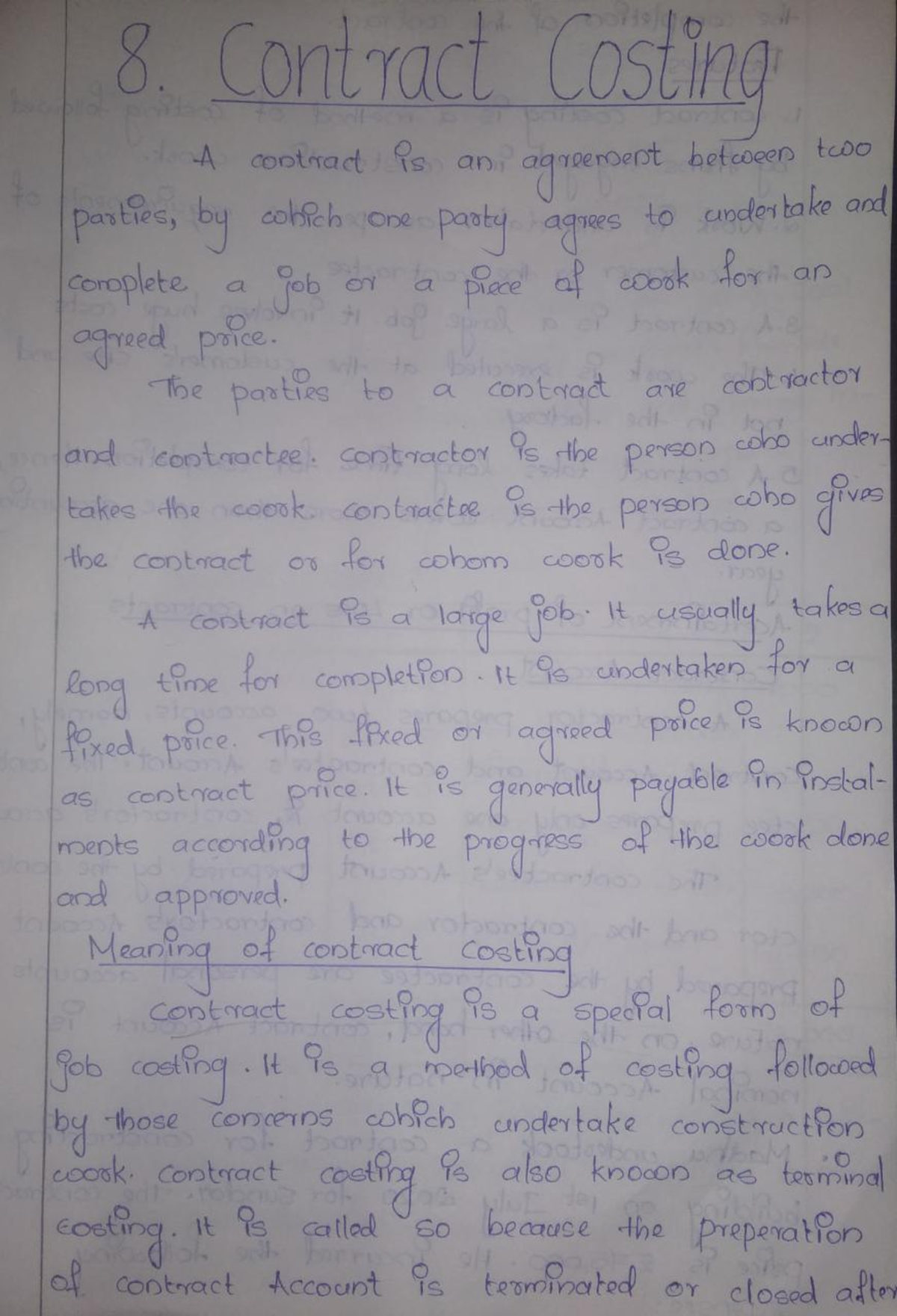 Contract costing - It’s a lecture note - Cost Accounting - Studocu