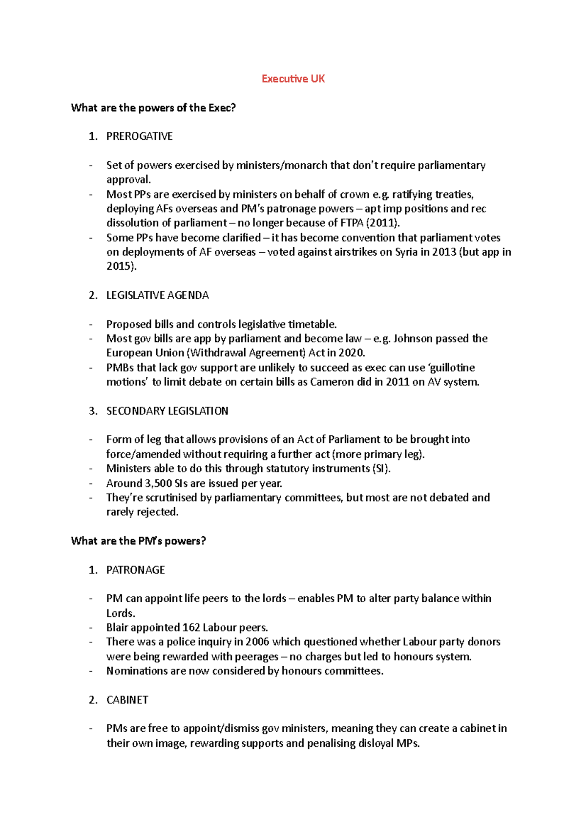 Executive UK - UK pols - Executive UK What are the powers of the Exec ...