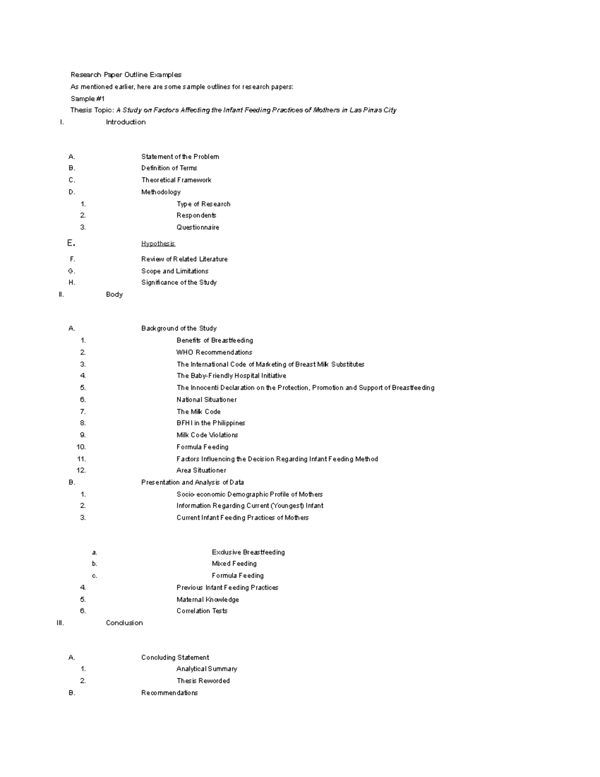 Action Research Outline Template - Research Paper Outline Examples As ...