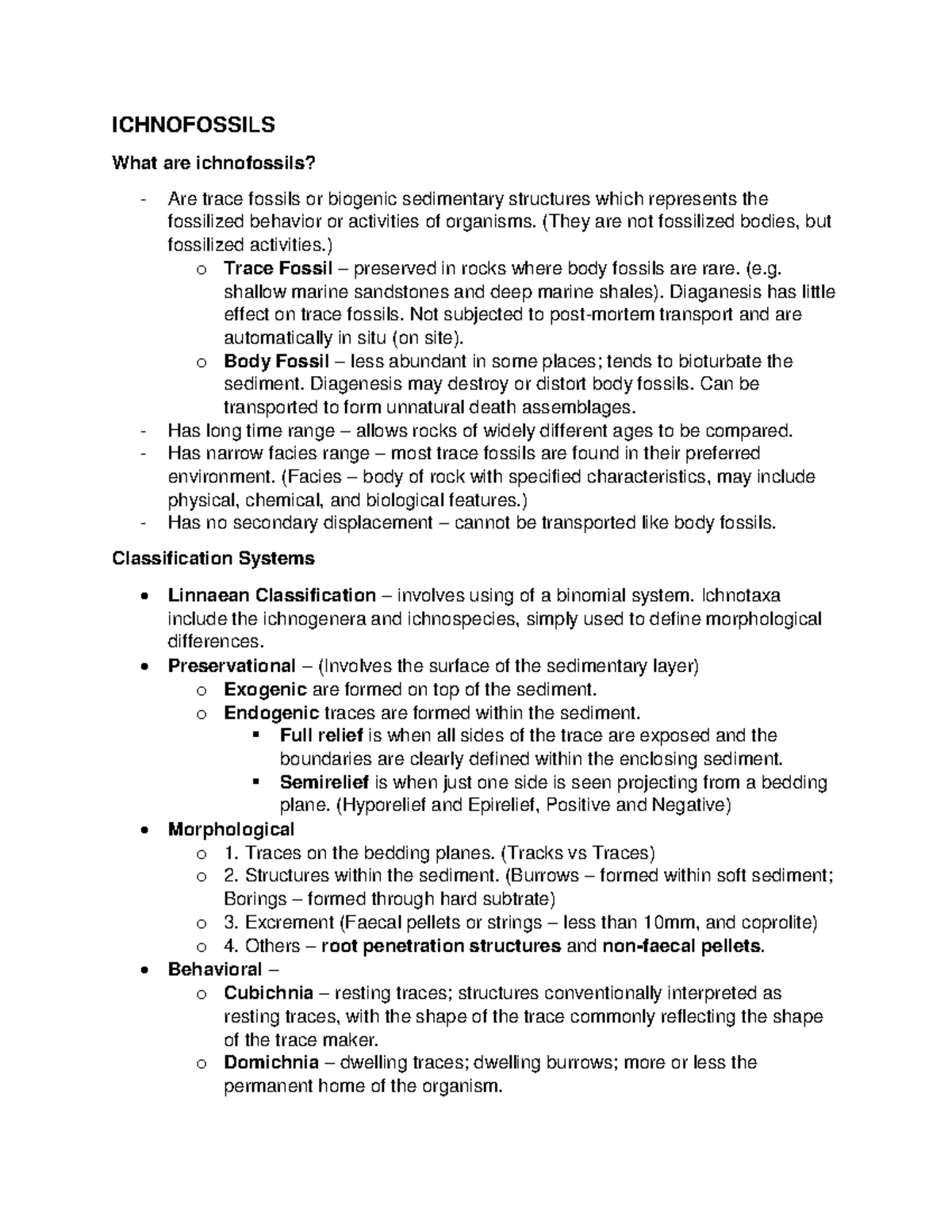 Ichnofossils - ICHNOFOSSILS What are ichnofossils? Are trace fossils or ...
