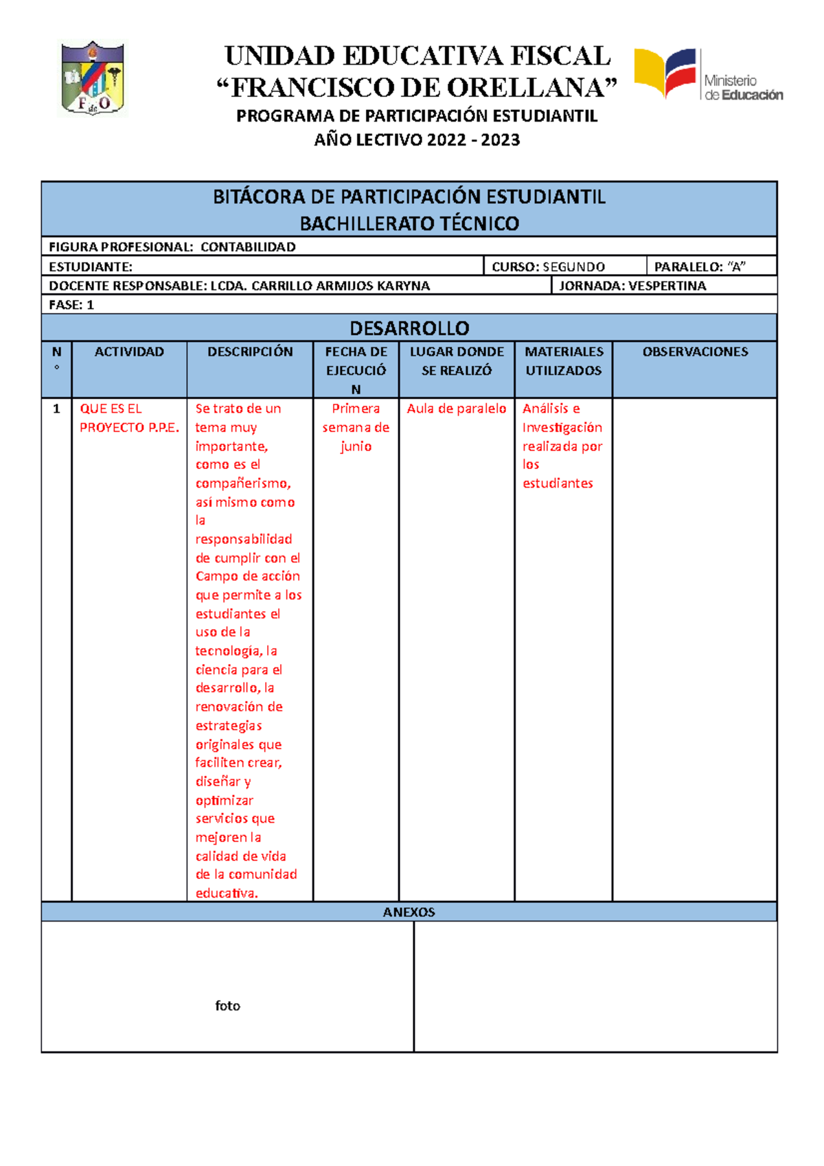 Bitacora 1 - este documento es un apoyo de practica para cualquier ...