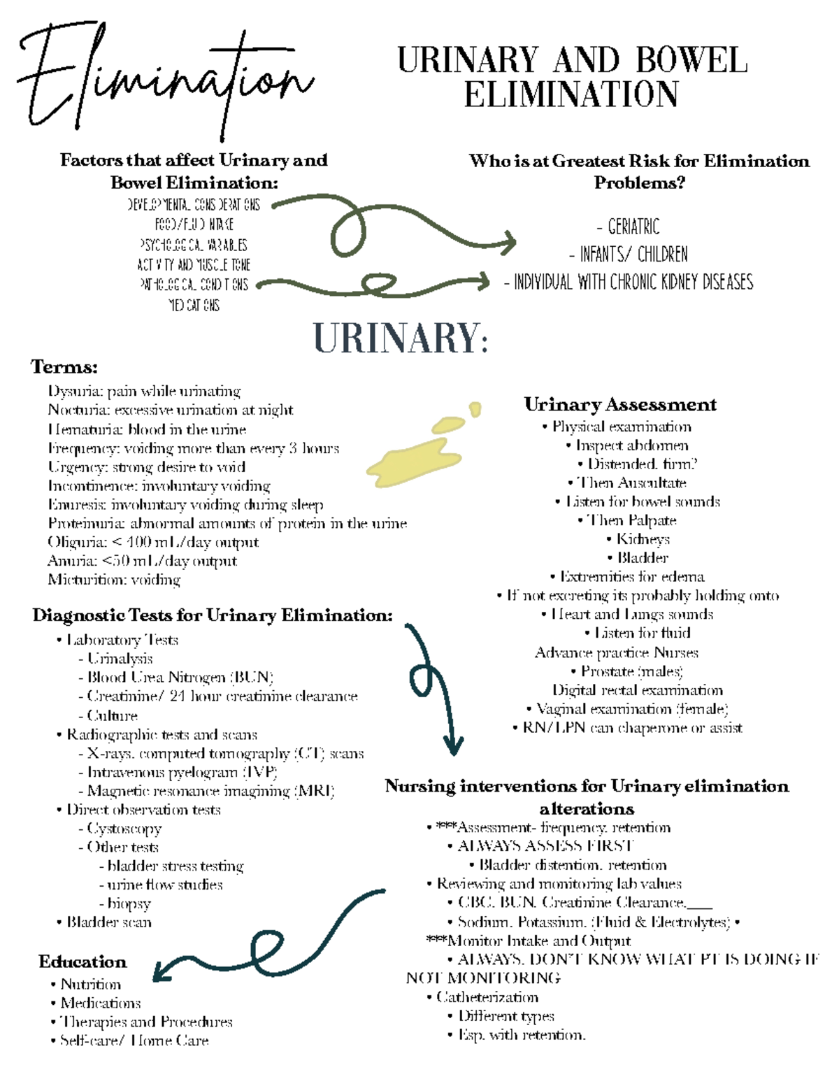 Urinary:Bowel - elimination notes scott - Elimination Urinary and Bowel ...
