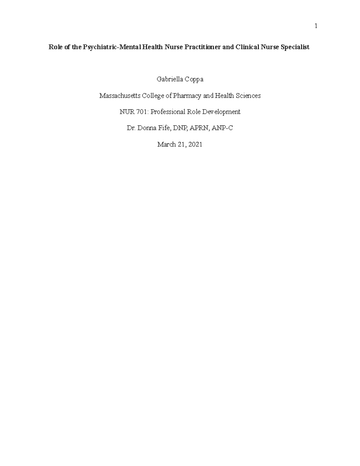 Role of Health Nurse Practitioner and Clinical Nurse Specialist - Studocu