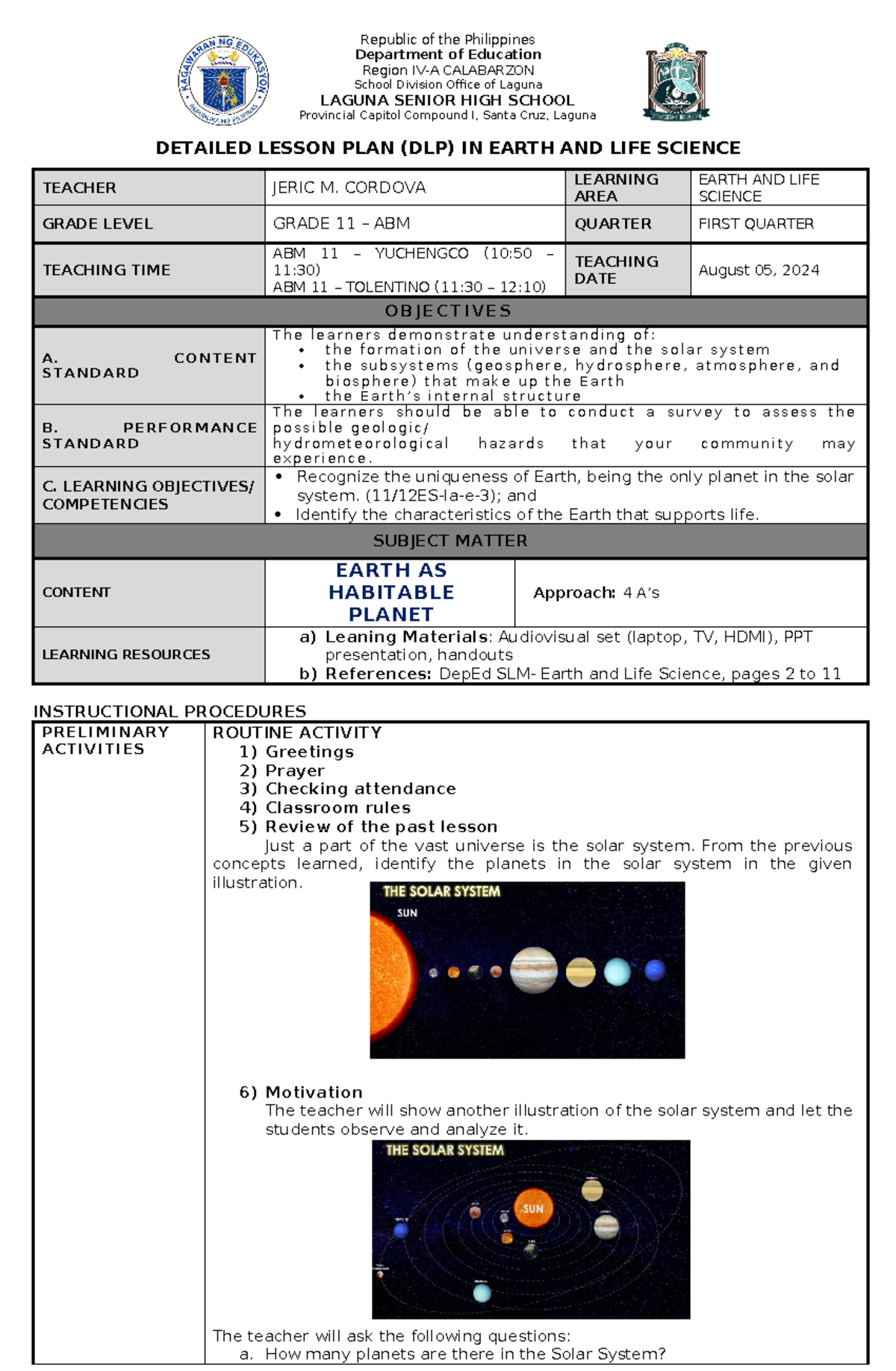 ELS DLP WEEK 1 Lesson 1 - Republic of the Philippines Department of ...