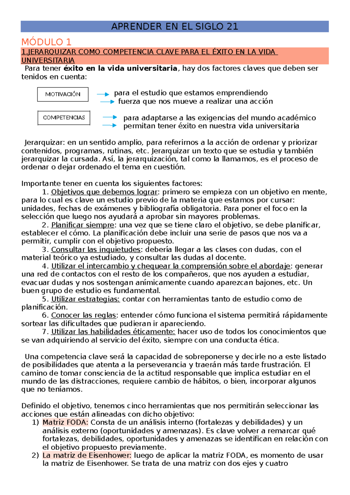 Aprender EN EL Siglo 21 - resumen - APRENDER EN EL SIGLO 21 MÓDULO 1 1 ...
