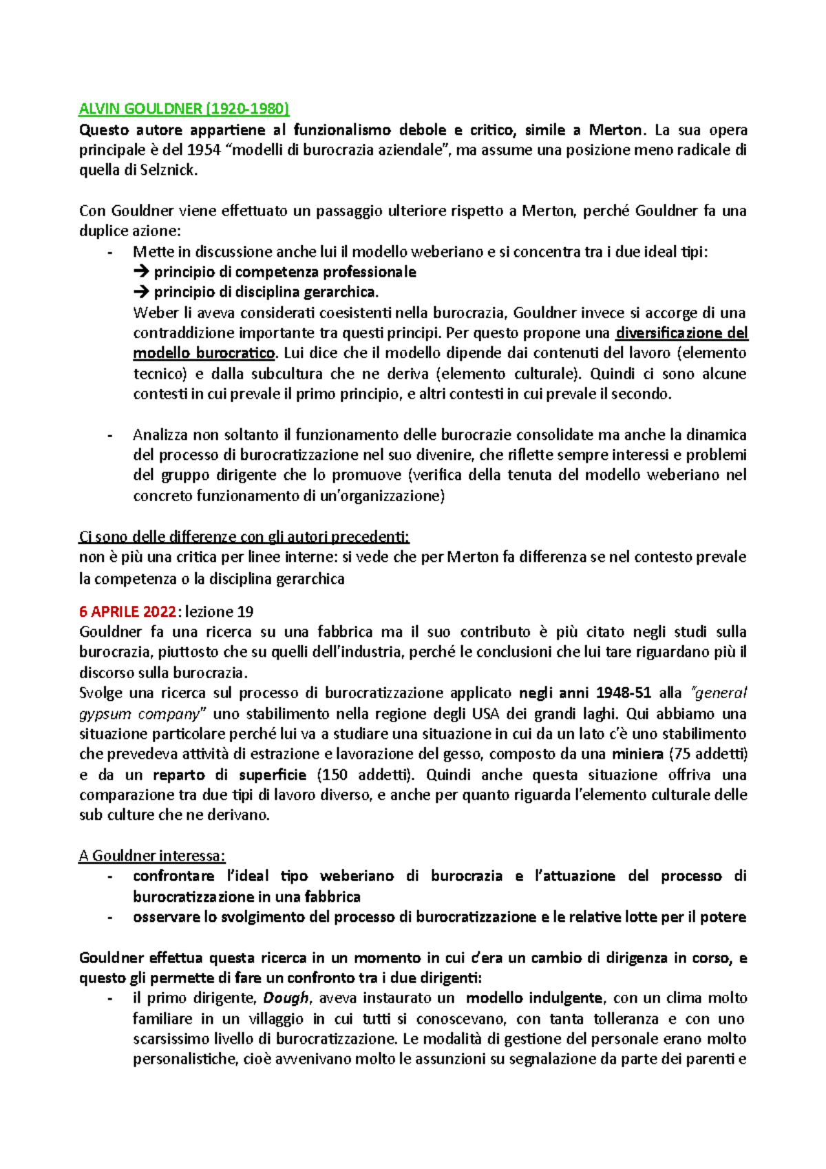 Alvin Gouldner - ALVIN GOULDNER (1920-1980) Questo autore appartiene al ...