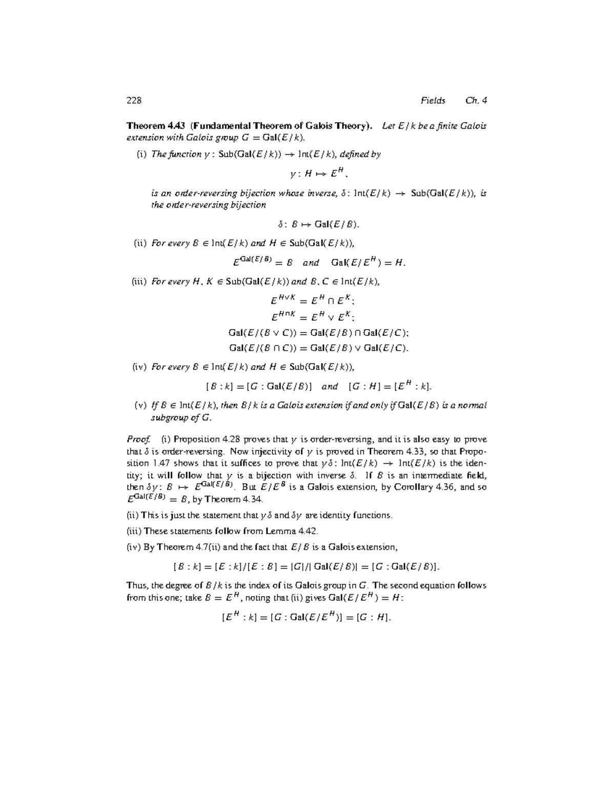 Basic Algebra 101 - 228 Fields Ch. 4 Theorem 4 (Fundamental Theorem of ...