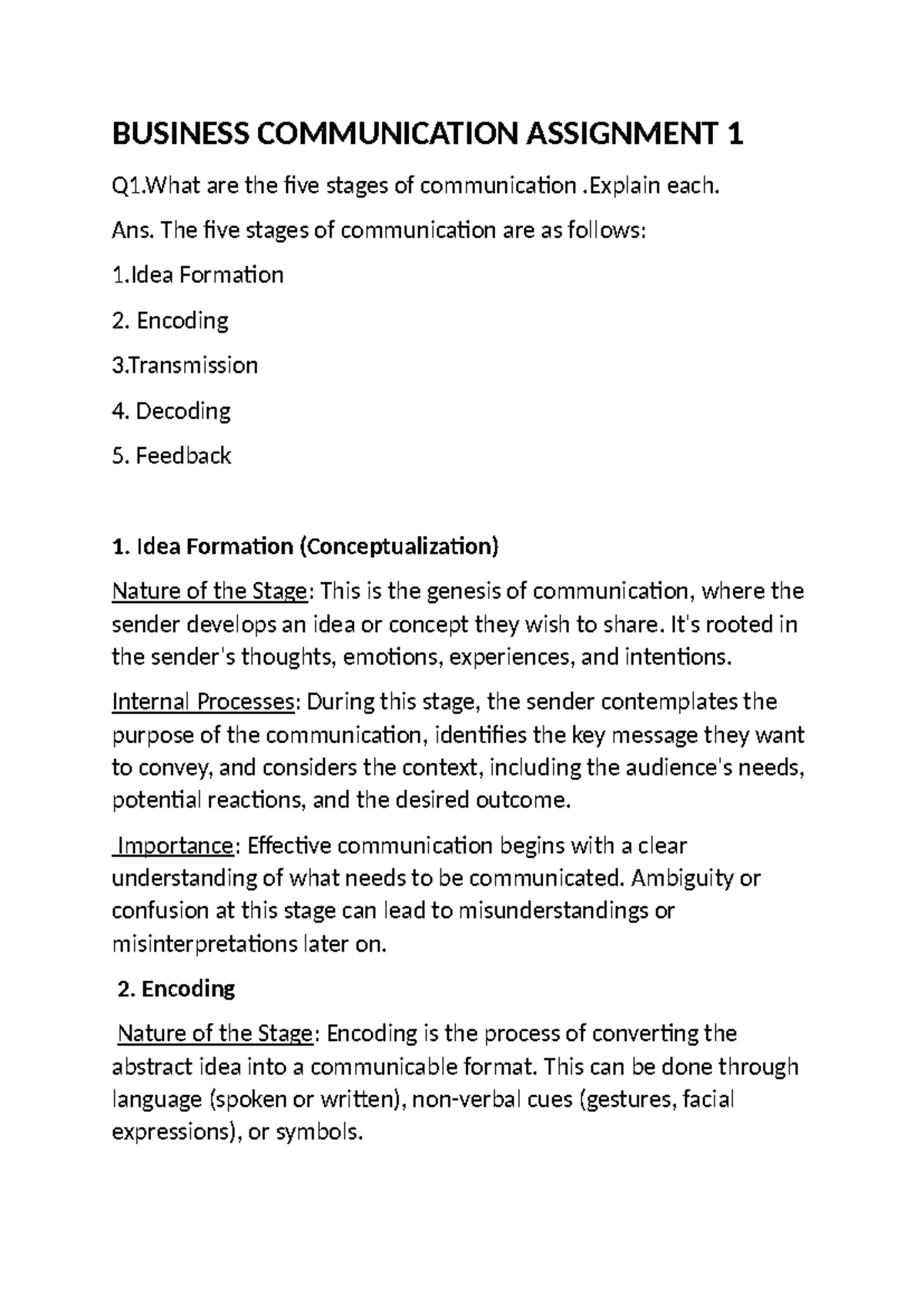 Business Communication Assignment 1 - BUSINESS COMMUNICATION ASSIGNMENT ...