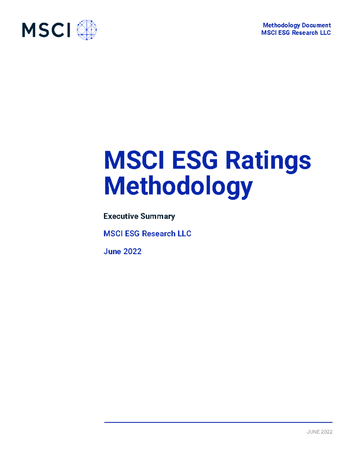 ESG-Ratings-Methodology-Exec-Summary - JUNE 2022 ####### Methodology ...