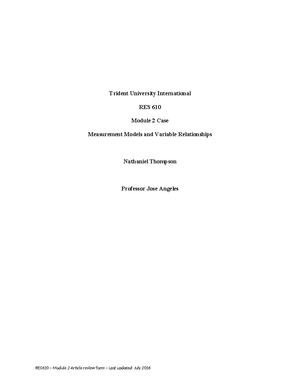 RES620 Module 1 Case NThompson v2 1-Oct-17 - TUI MODULE 1 CASE RES 620 ...