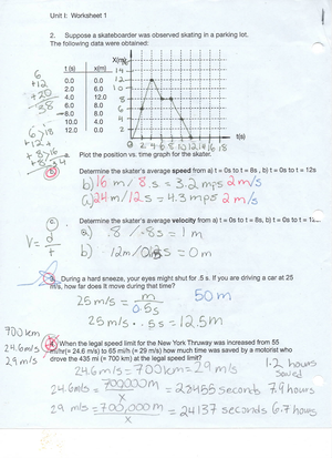 AP Physics Unit 1 WS. 2 Pt. 2 - Studocu