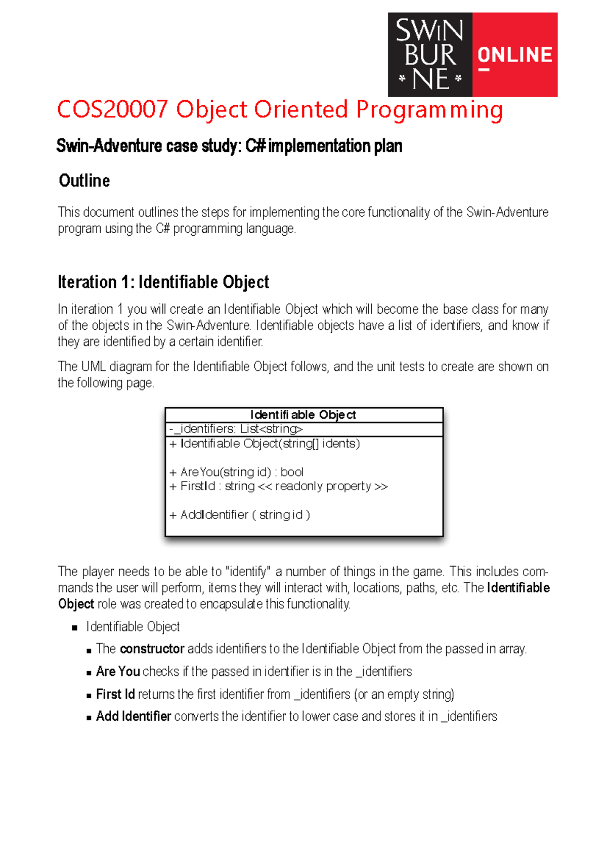 Swin-Adventure C implementation plan iterations - Outline This document ...