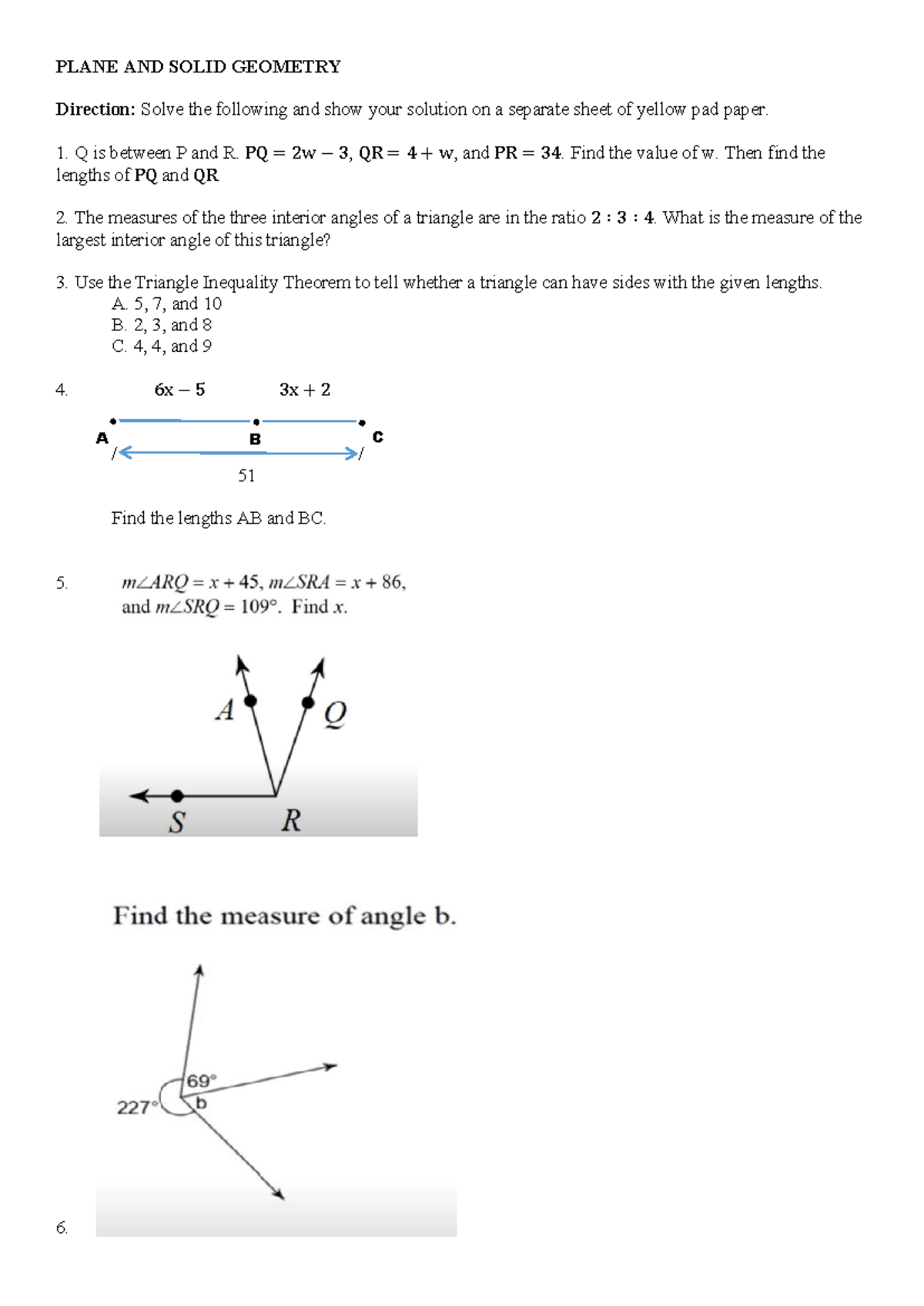 M103 Activity March 21 2024 - PLANE AND SOLID GEOMETRY Direction: Solve ...