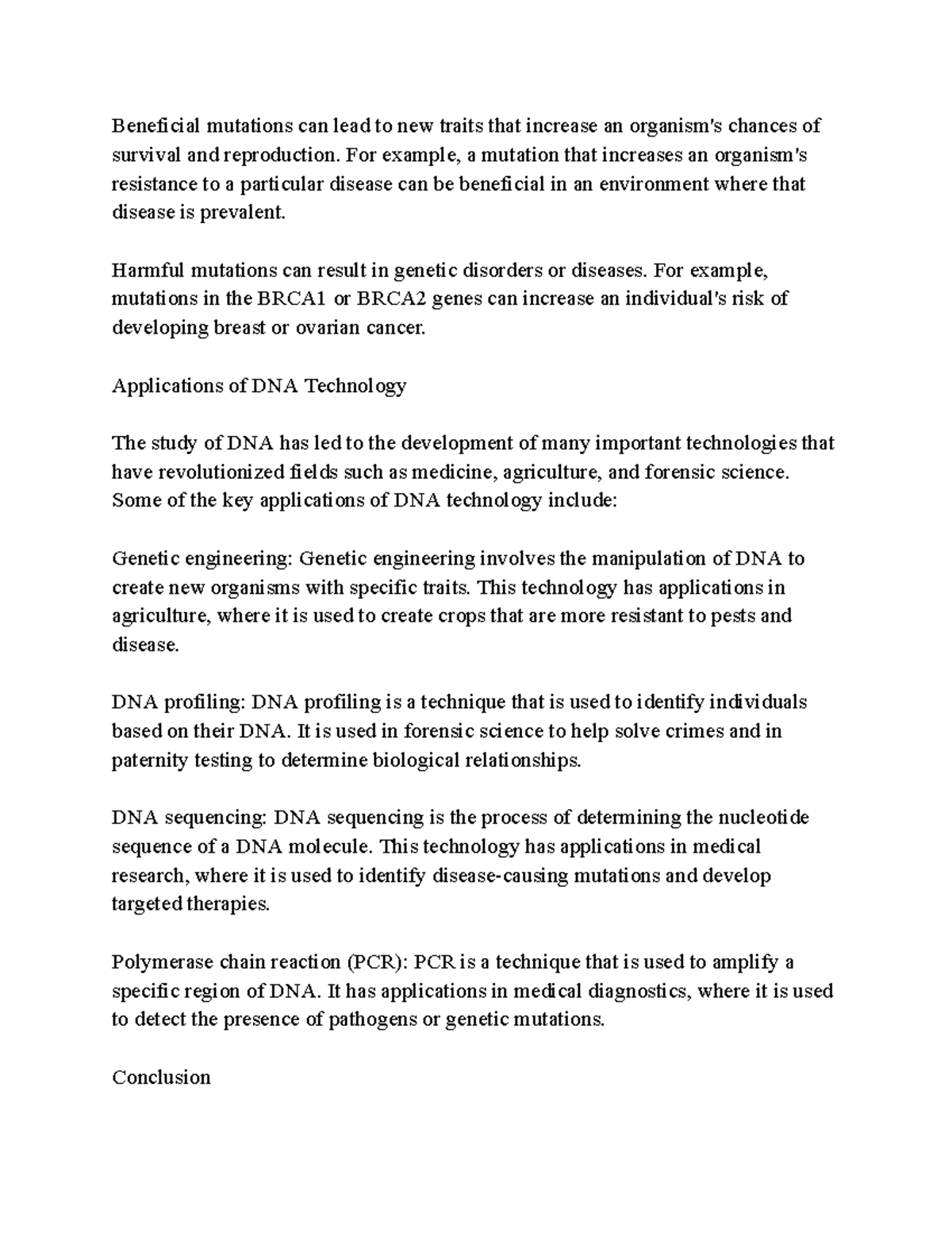 DNA P8 4- Google Docs - DNA NOTES - Beneficial mutations can lead to ...