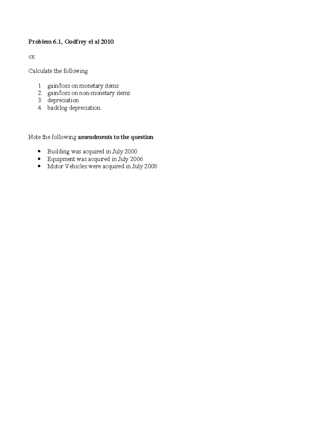 Additional Tutorial Questions for Topic 12 - Problem 6, Godfrey el al ...