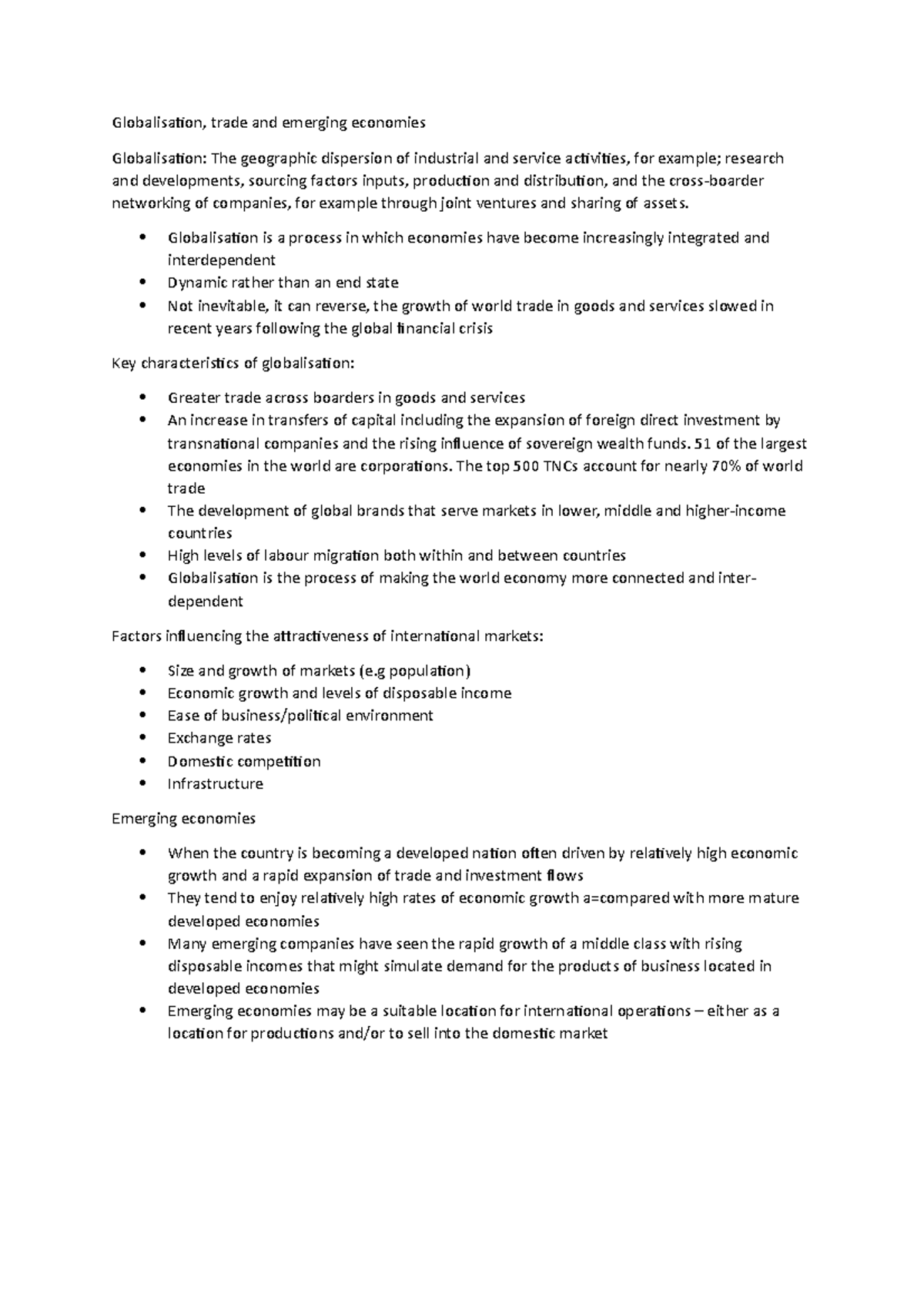 Week 6 Flipped learning - Globalisation, trade and emerging economies ...