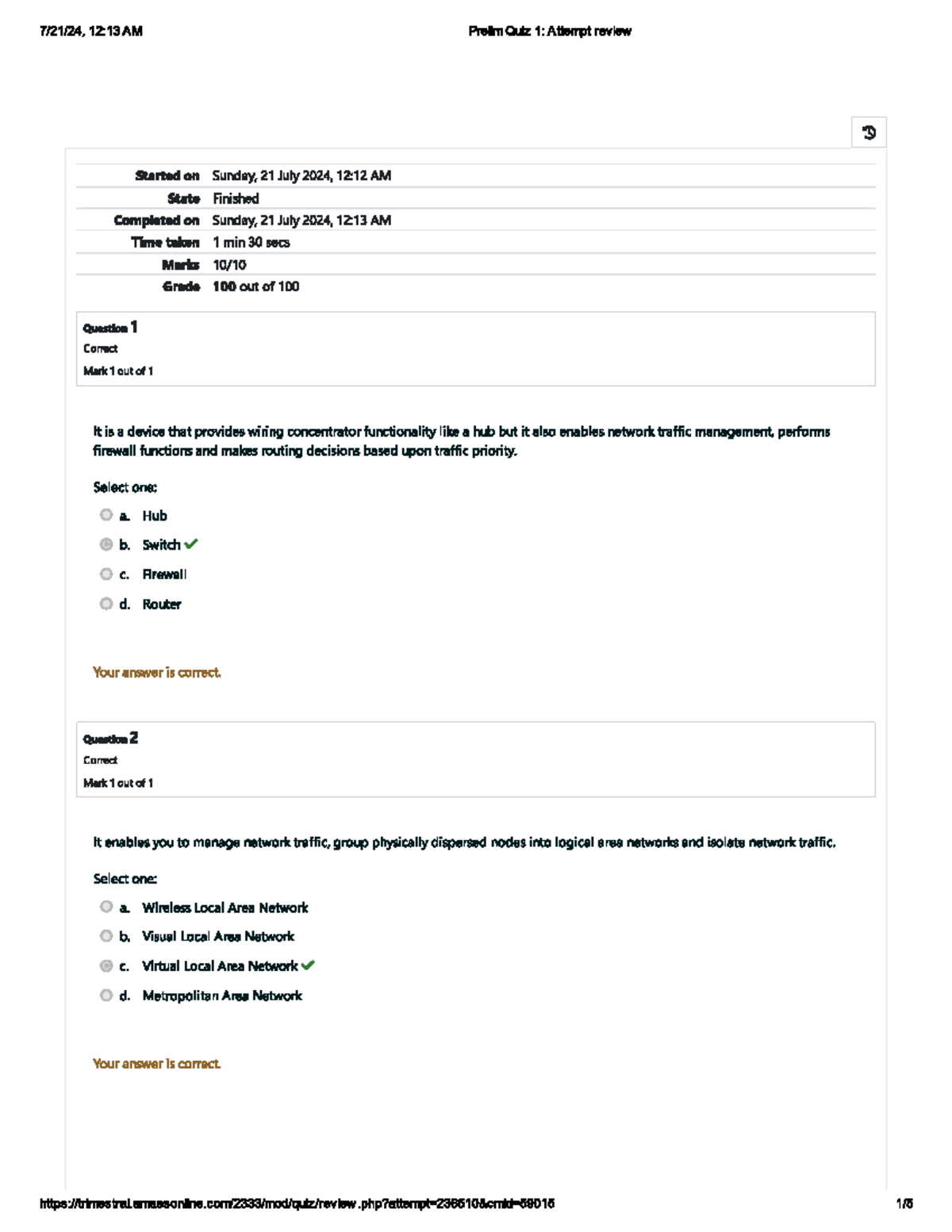 Prelim quiz 1UGRD-CS6206 Principles of Operating Systems and Its Applications - 12:13 AM Prelim ...