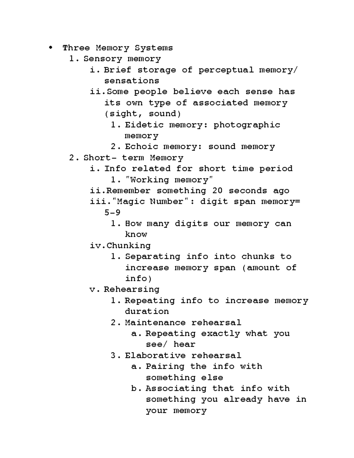 Chapter 7 Lecture - PSY2012 - Three Memory Systems Sensory memory i ...