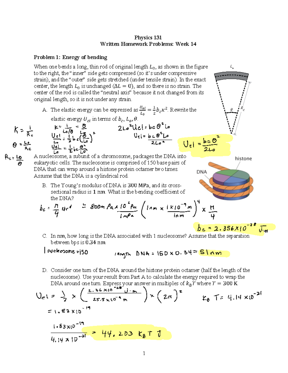 Week14-Oscillations-Written(1)(2) - 1 Physics 131 Written Homework Problems: Week 14 Problem 1 ...