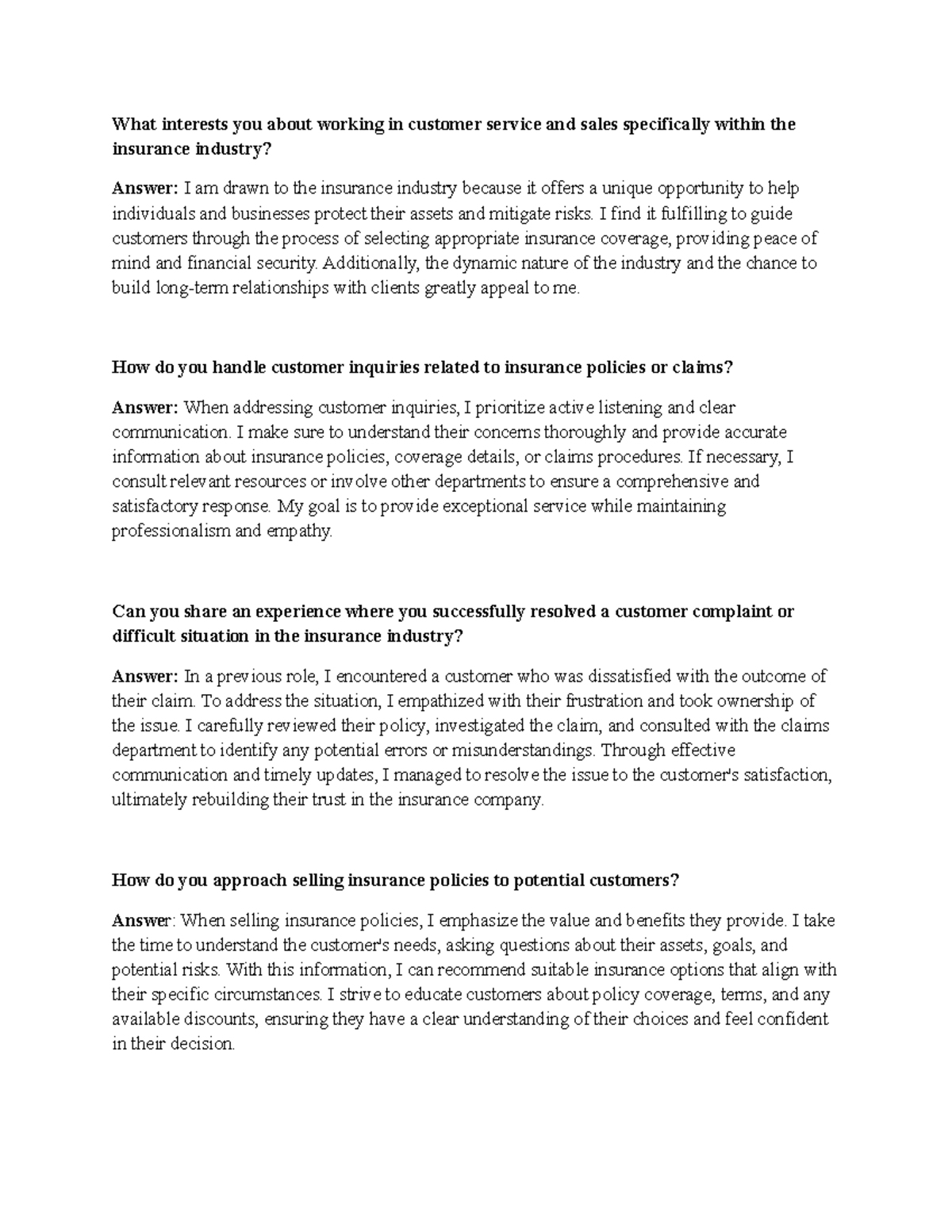 Customer service interview - What interests you about working in ...