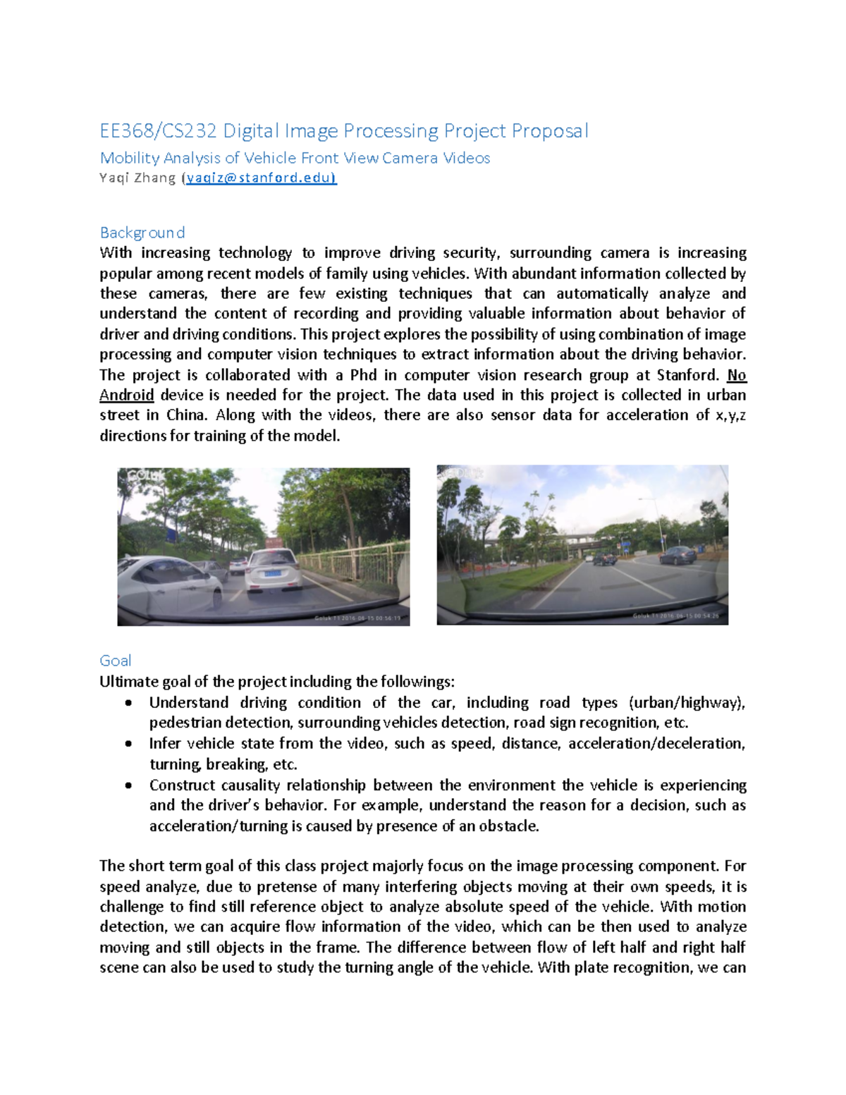 Proposal zhang y - EE368/CS232 Digital Image Processing Project ...