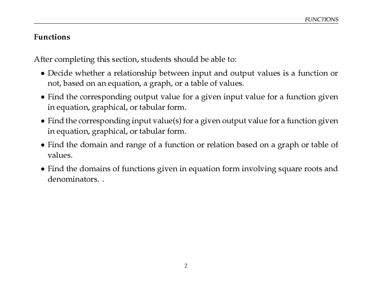 Course Notes M 130 2019 S Part1 Functions - FUNCTIONS Functions After ...