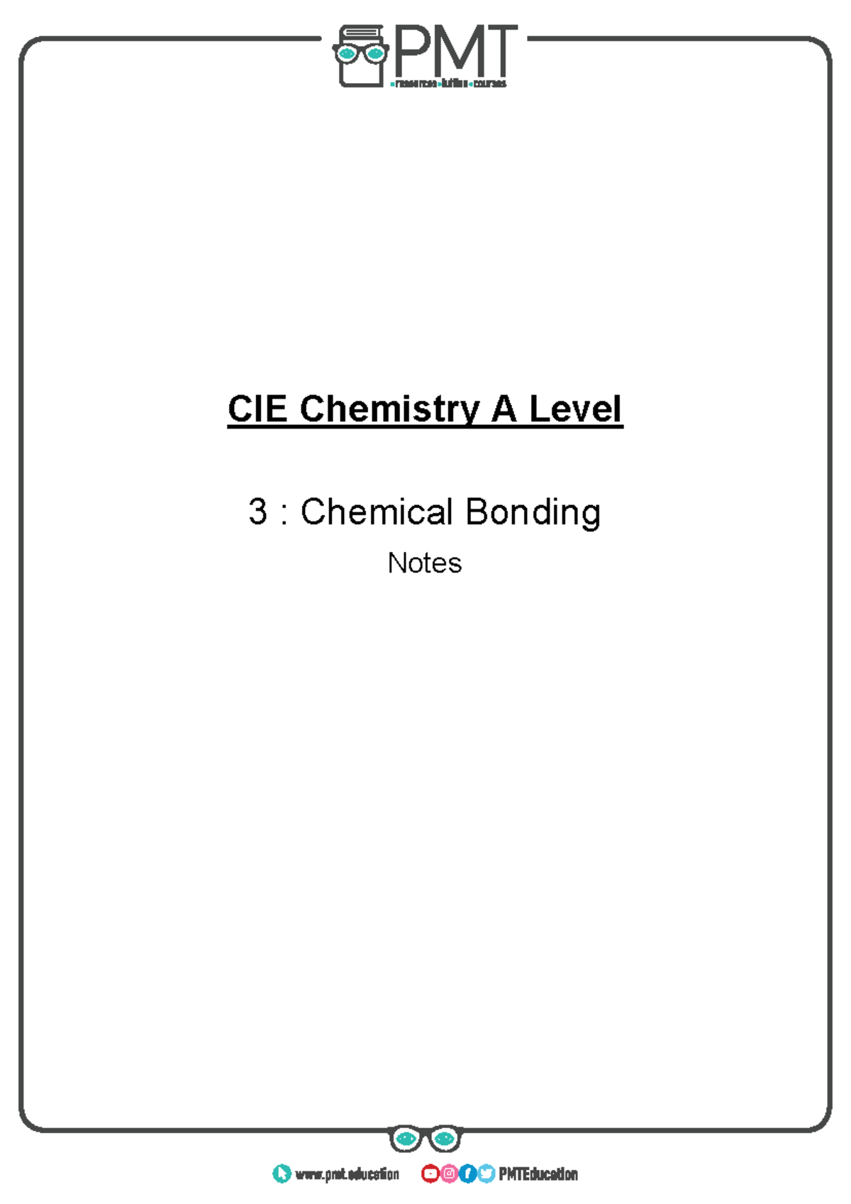 3. Chemical Bonding - CIE Chemistry A Level 3 : Chemical Bonding Notes ...