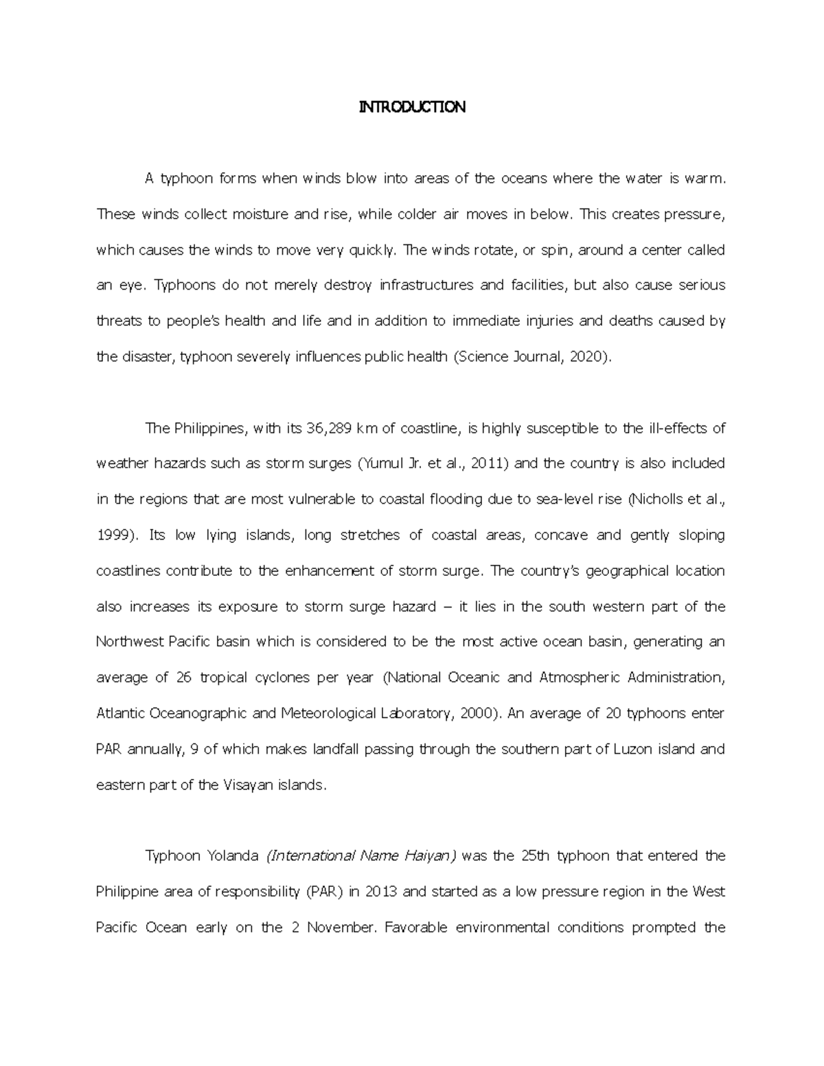 TYPHOON RESEARCH INTRODUCTION IN THE PHILIPPINES - INTRODUCTION A ...