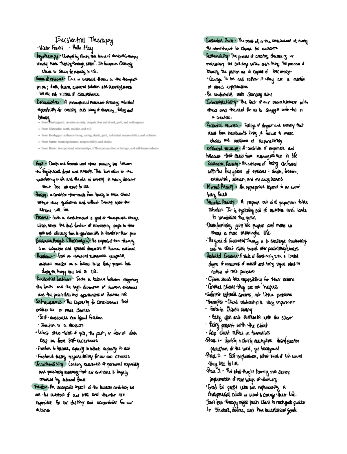 Book Chapter 6 - Taught by Dr. Veronie - Existential Therapy ...