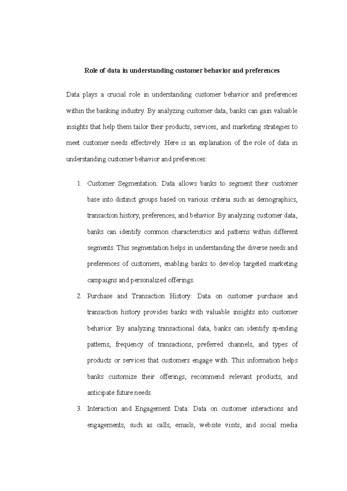 Role of data in understanding customer behavior and preferences - By ...