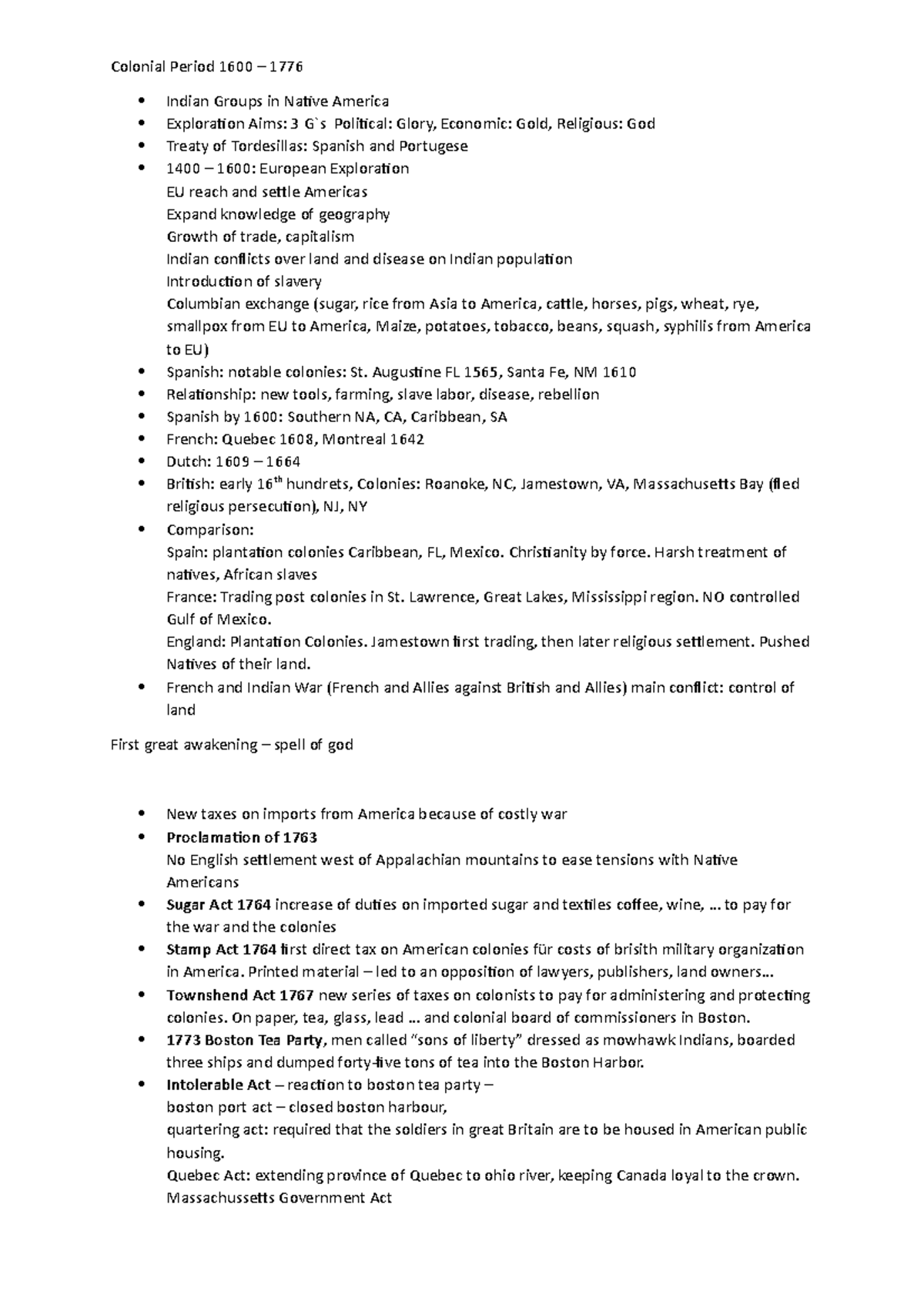 US Landeskunde I - Colonial Period 1600 1776 Indian Groups in Native ...