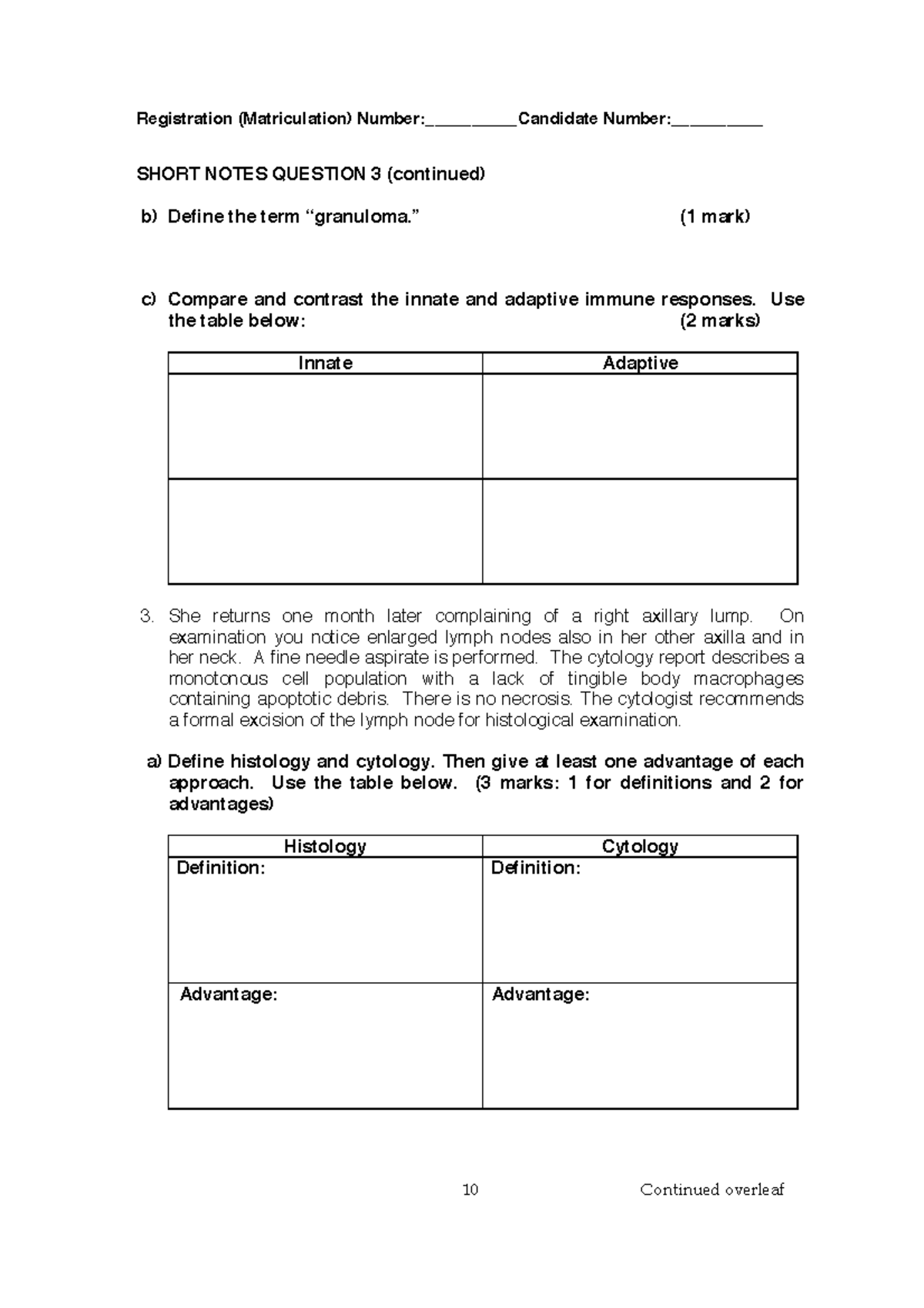 3rd year Past Paper Medical Genetics Questions - Registration ...