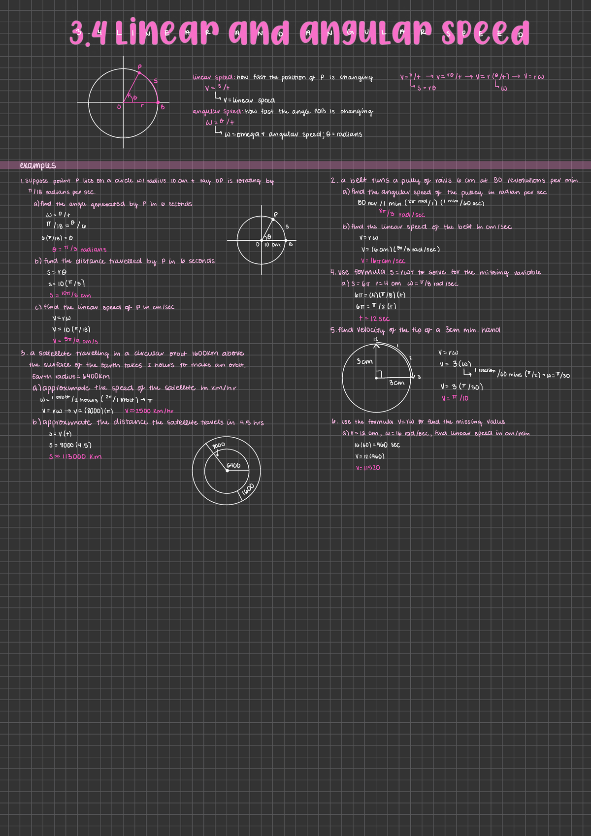 3 4 Linear And Angular Speed 3 4 L L N E A R A N D A N G U L A R S P