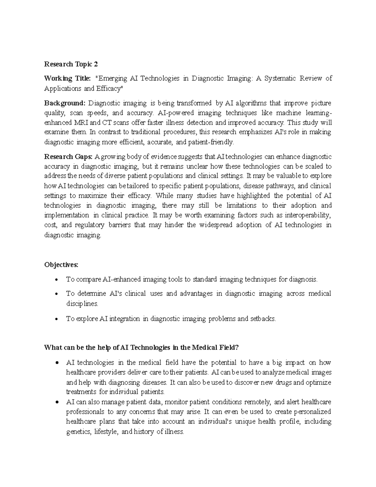 Research- Topic - HW;;P - Research Topic 2 Working Title: "Emerging AI ...