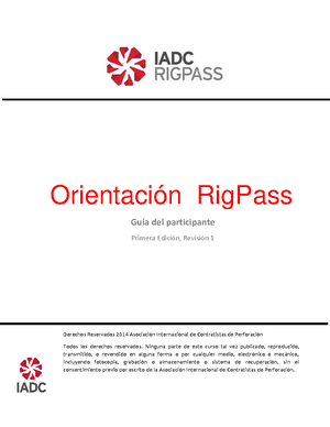 Diagnostico h2s - PERFORACION - CURSO: RIG PASS MARZO 2022 Área ...