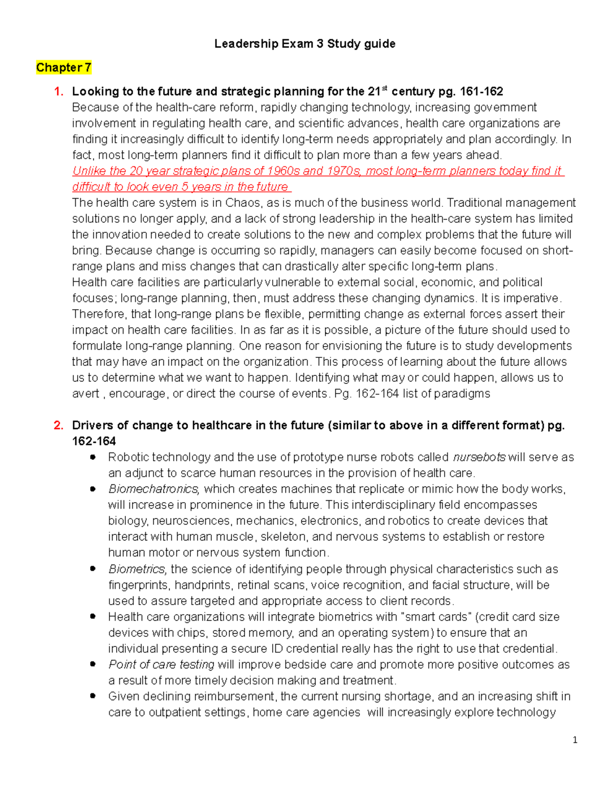 Exam 3 SG part 1-1 - Leadership Exam 3 Study guide Chapter 7 1. Looking ...