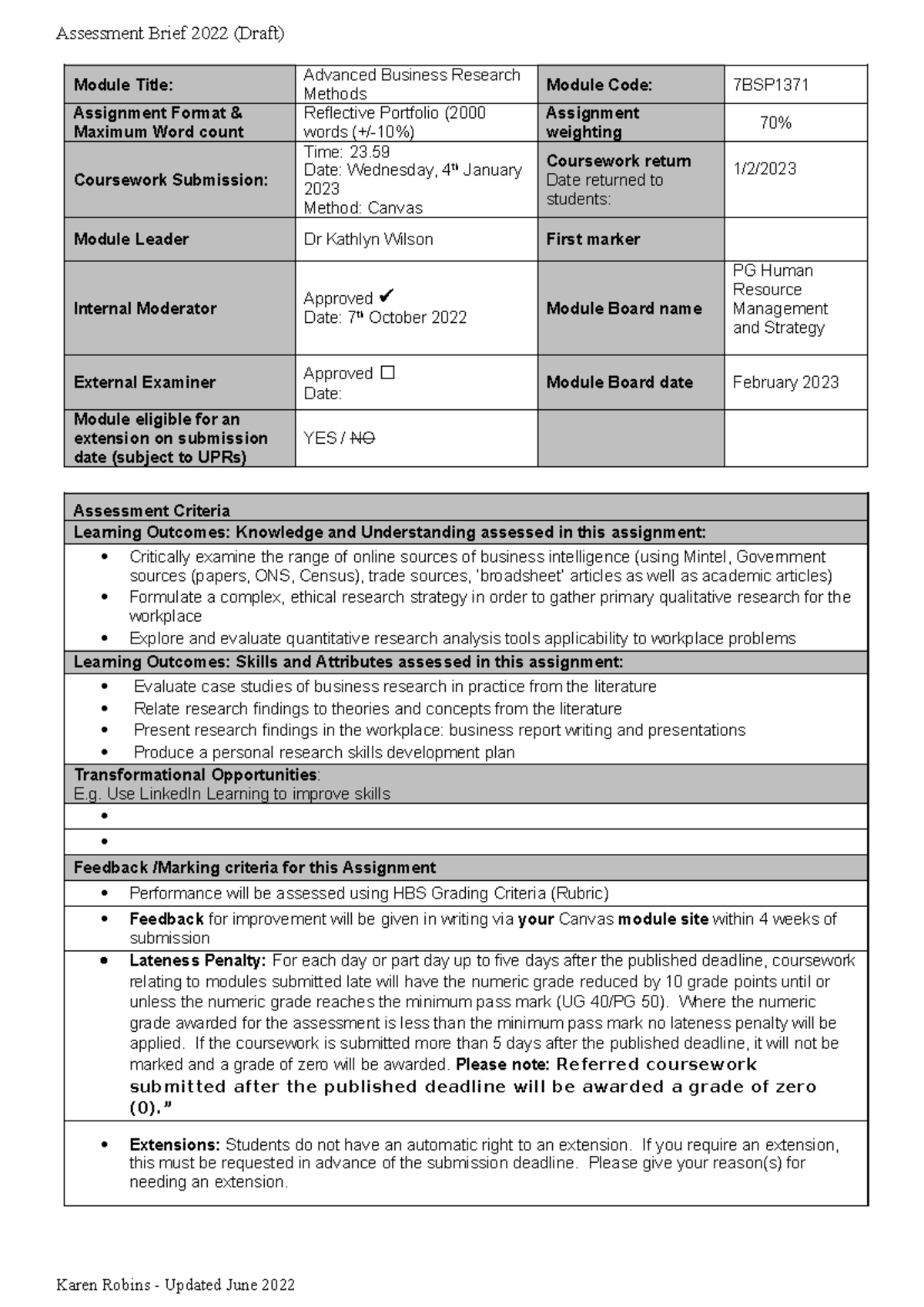 1670227287 abrm assignment 1 reflective portfolio - Module Title: Advanced Business Research ...