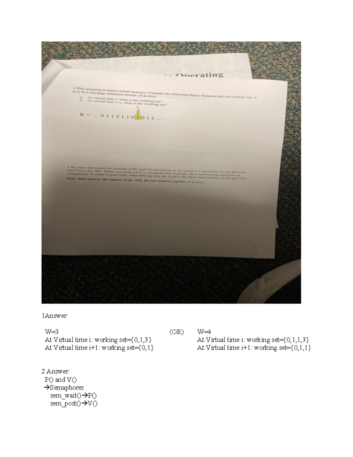 Prev paper OS solutions - 1Answer: W=3 (OR) W= At Virtual time i ...