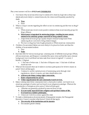 5-3 Module Five Quiz Michelle Garcia - The correct answers will be in ...
