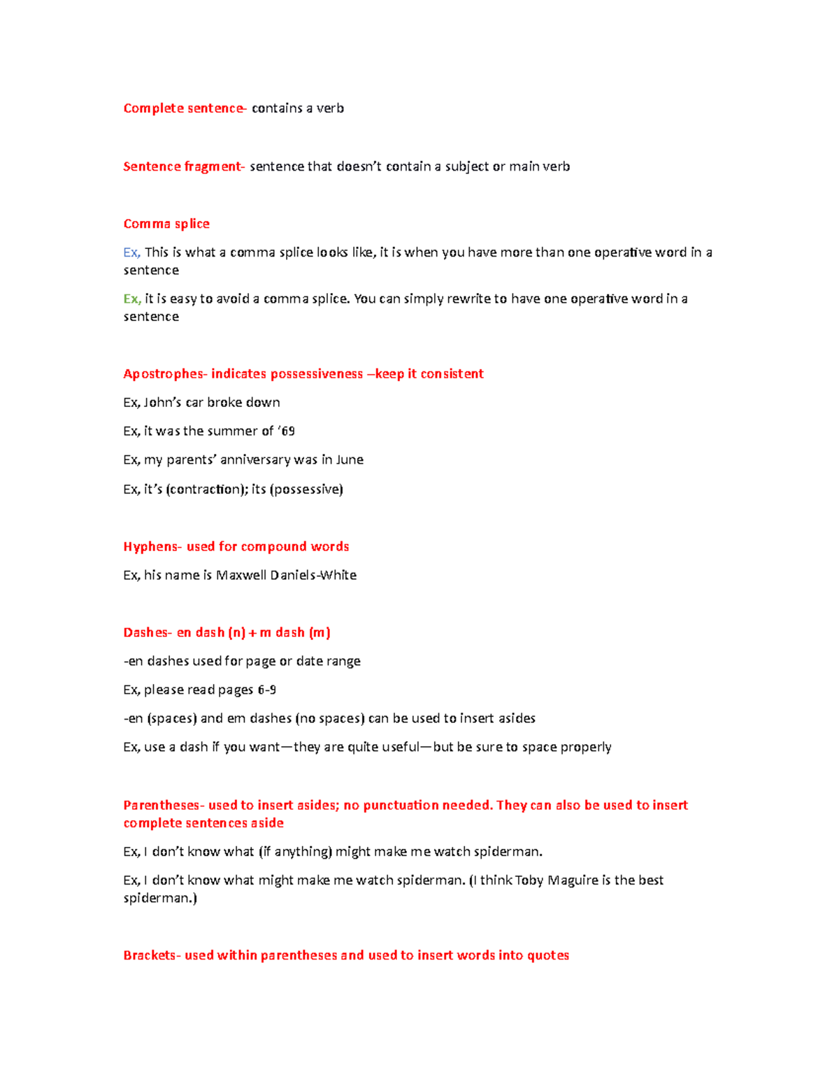 English Grammar Components - Studocu