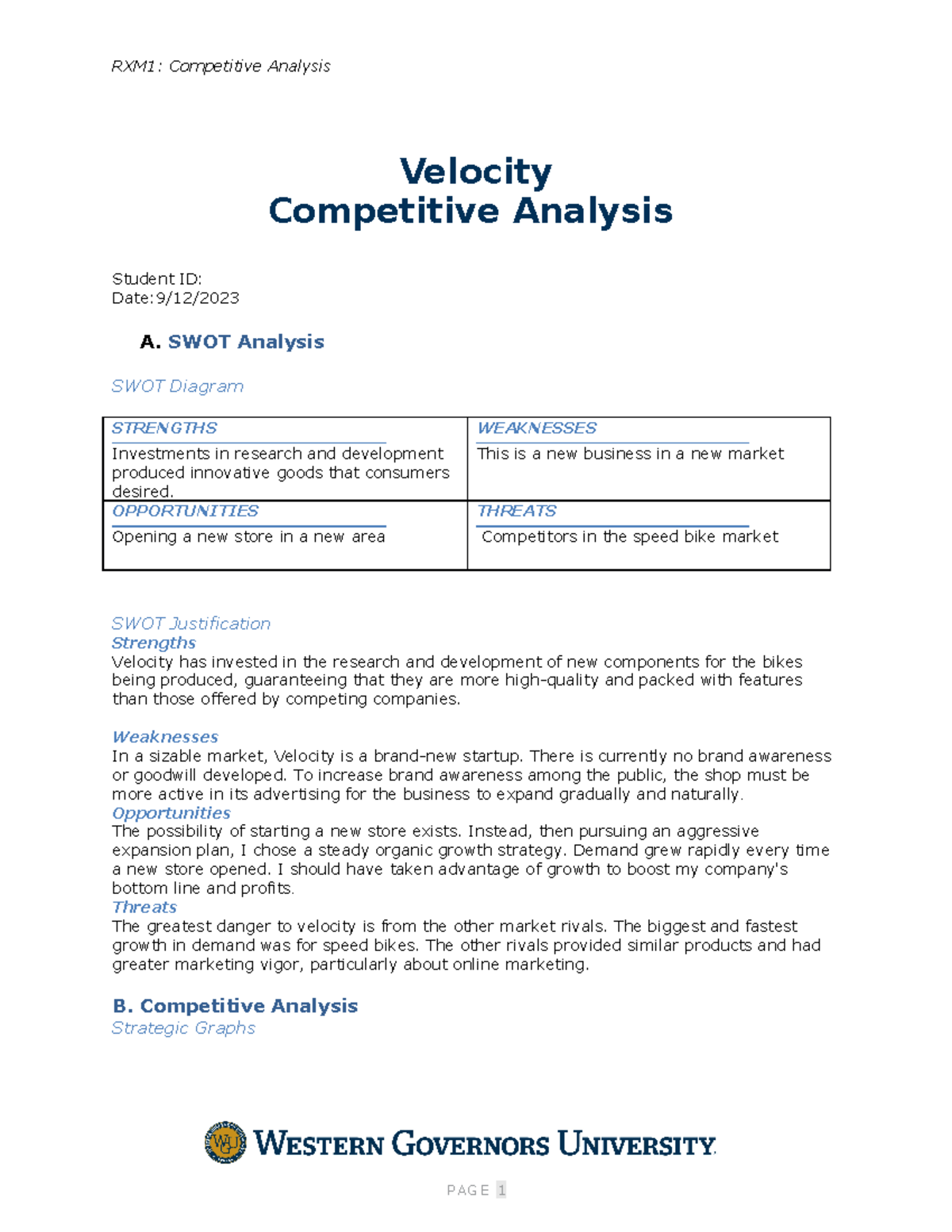 Competitive Analysis - D361 Tasks - RXM1: Competitive Analysis Velocity ...