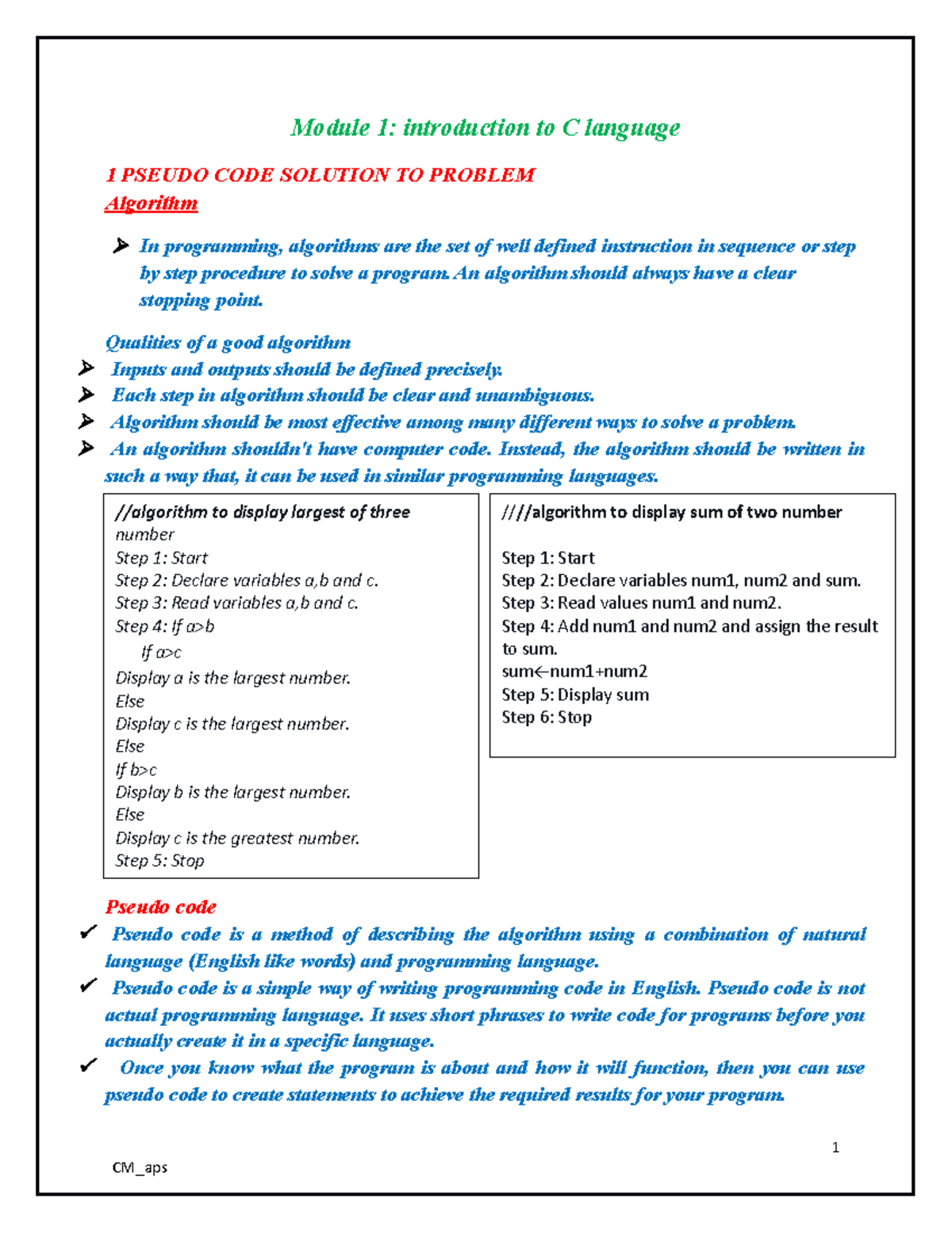 Introduction To C Programming Language Module 1 Introduction To C
