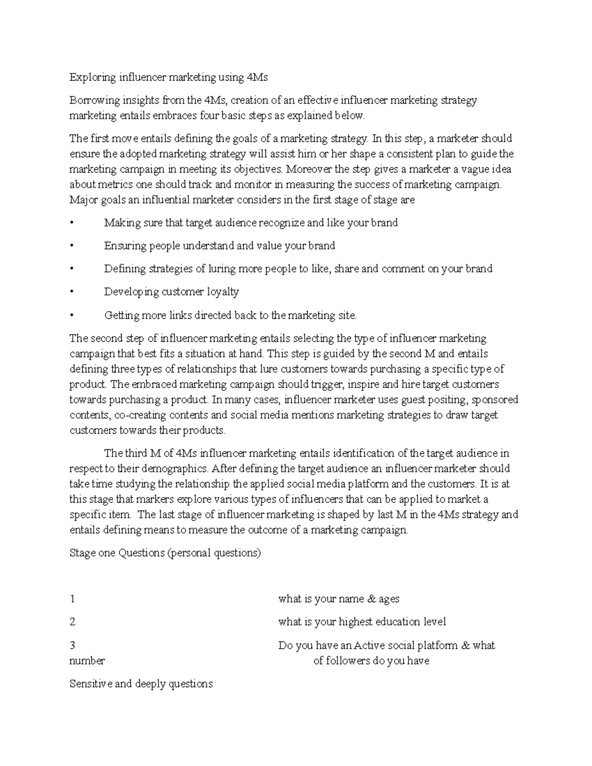 Exploring influencer marketing using 4Ms - Exploring influencer marketing using 4Ms Borrowing ...