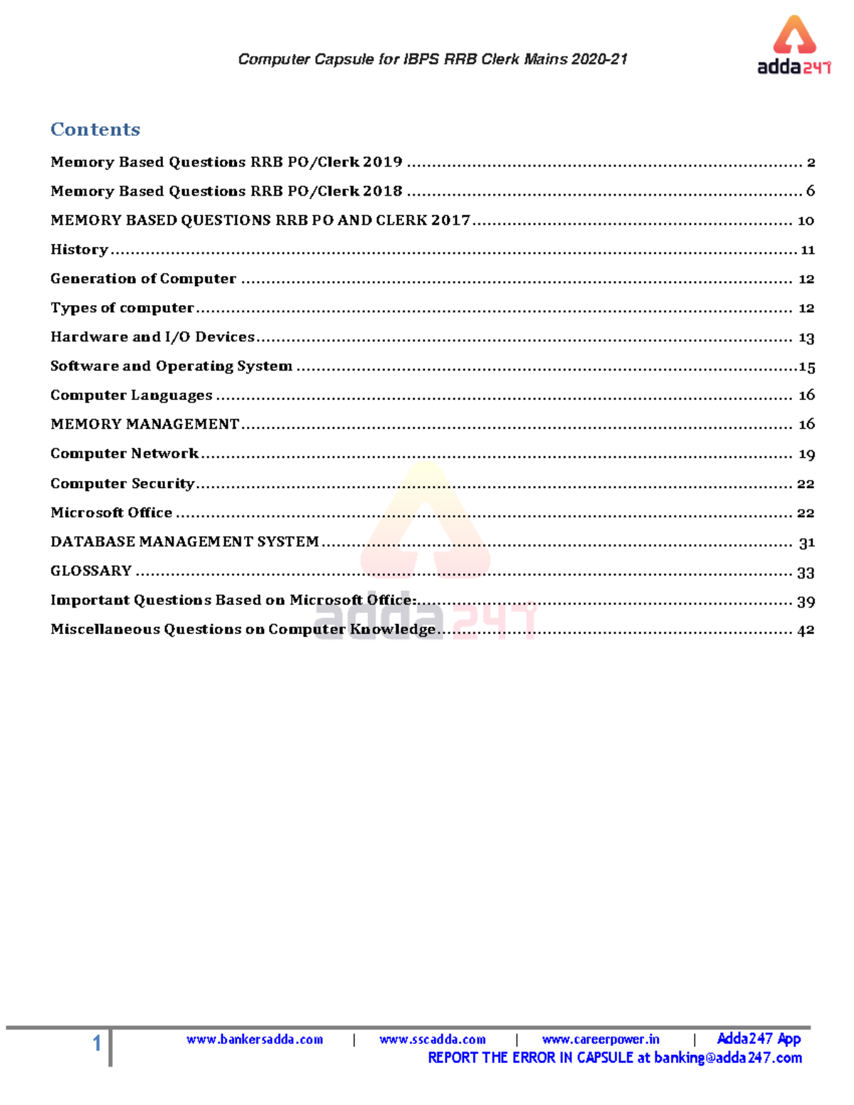 Computer-Capsule-for-IBPS-RRB-Office-Assistant-Clerk-Mains-2020 - 1 ...