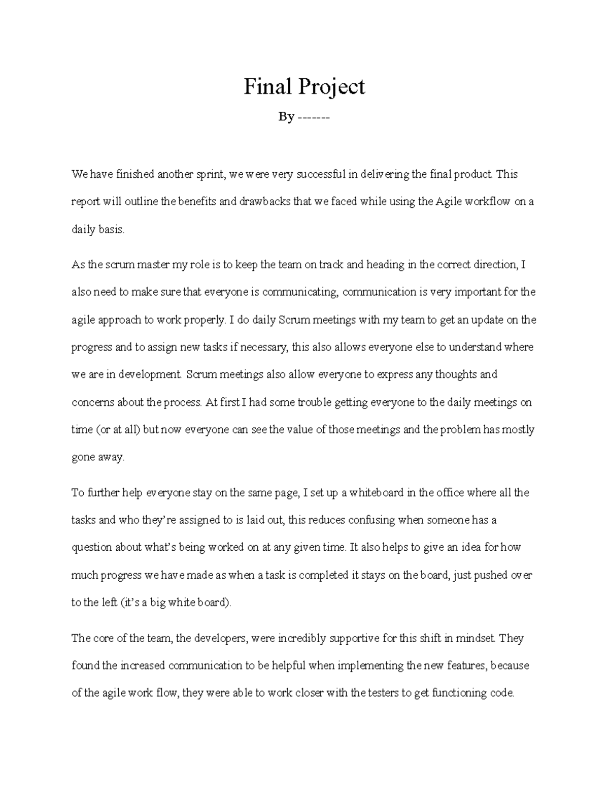 Final Project copy - Final Project By - We have finished another sprint ...