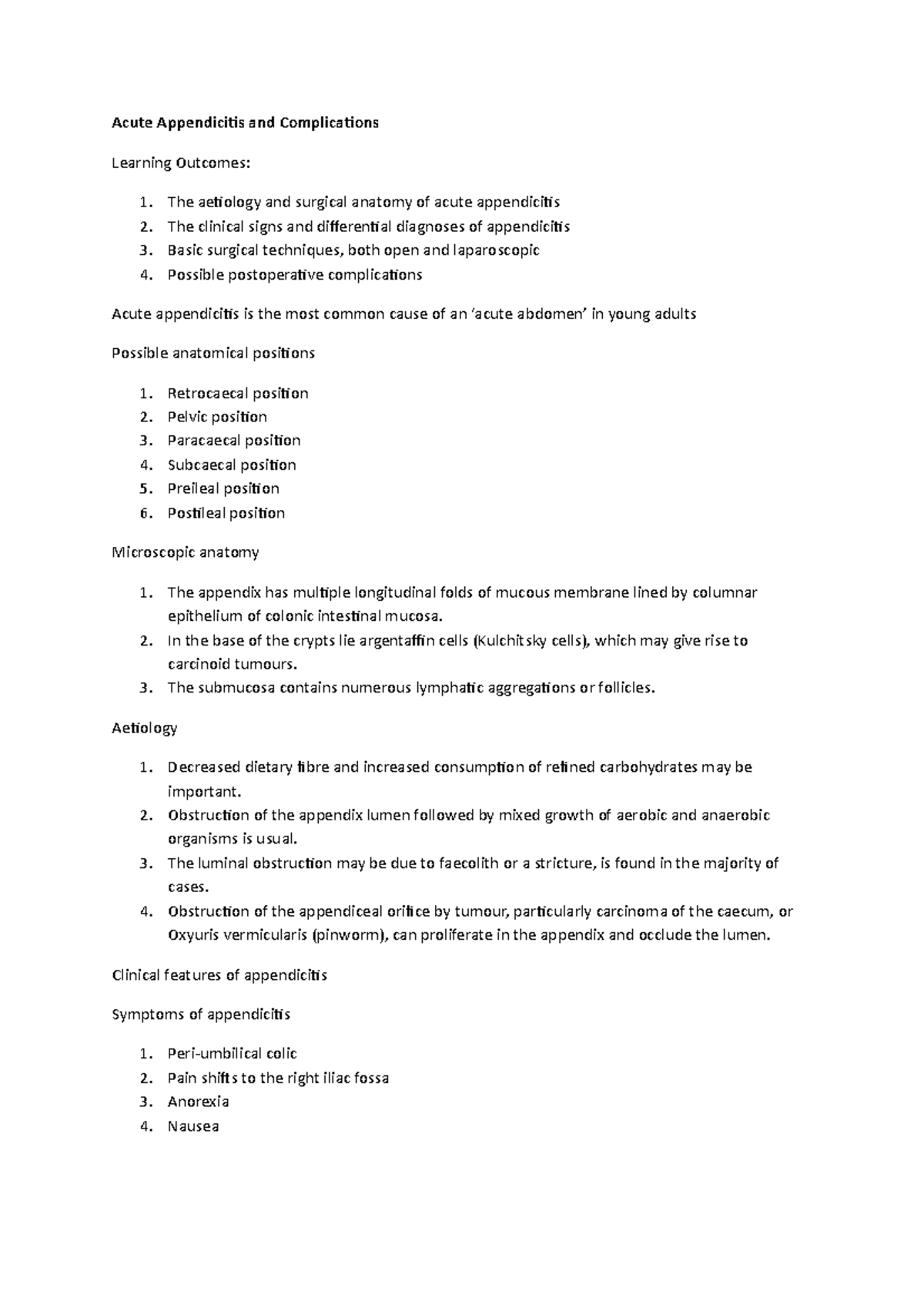 Acute Appendicitis and Complications - Acute Appendicitis and ...