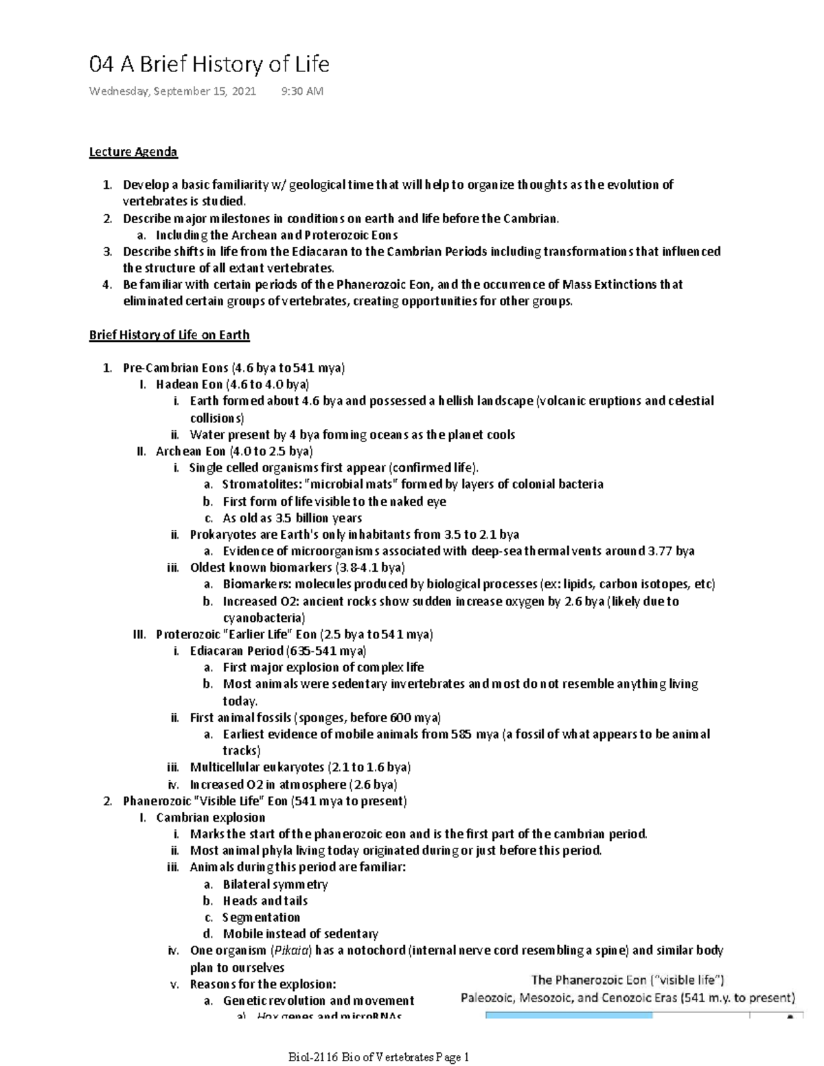 04 A Brief History of Life - BIOL-2116 - U of W - Studocu