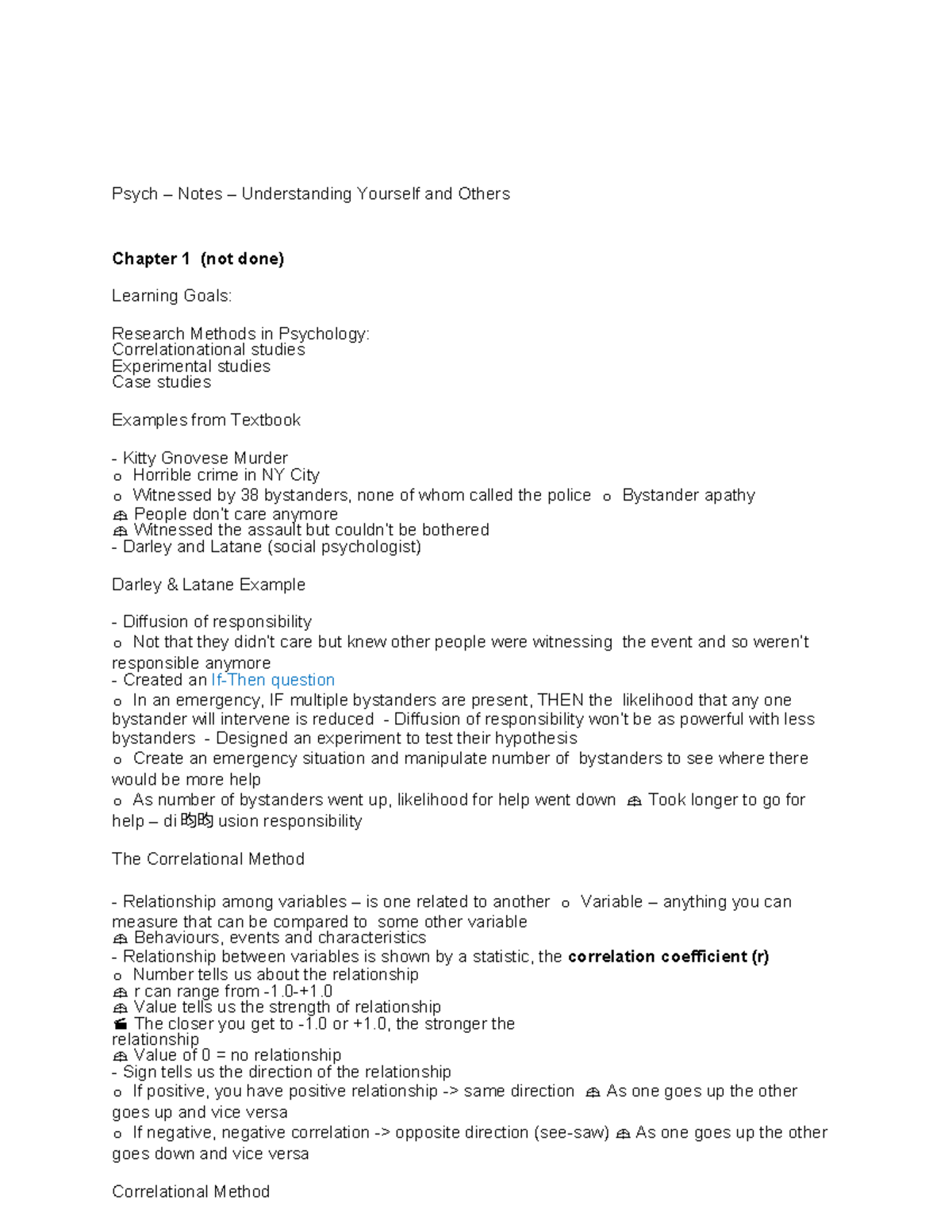 Understanding self & others (midterm 1) - Psych – Notes – Understanding ...