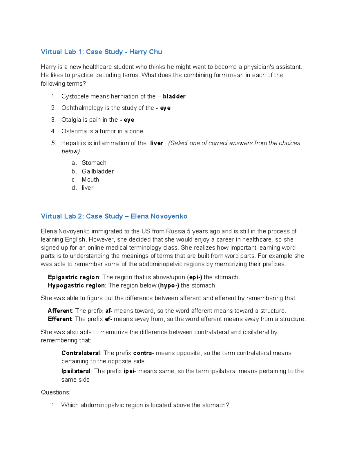 AHP105 Wk1 Virtual Lab COPY - Virtual Lab 1: Case Study - Harry Chu ...