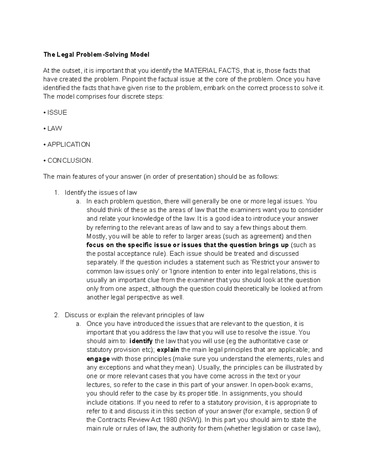 The Legal Problem-Solving Model - Pinpoint the factual issue at the ...